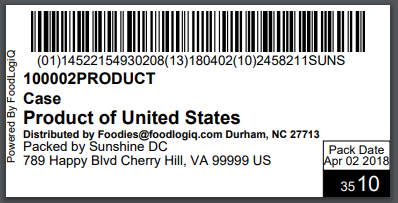 Create GS1-Compliant Labels – FoodLogiQ Support