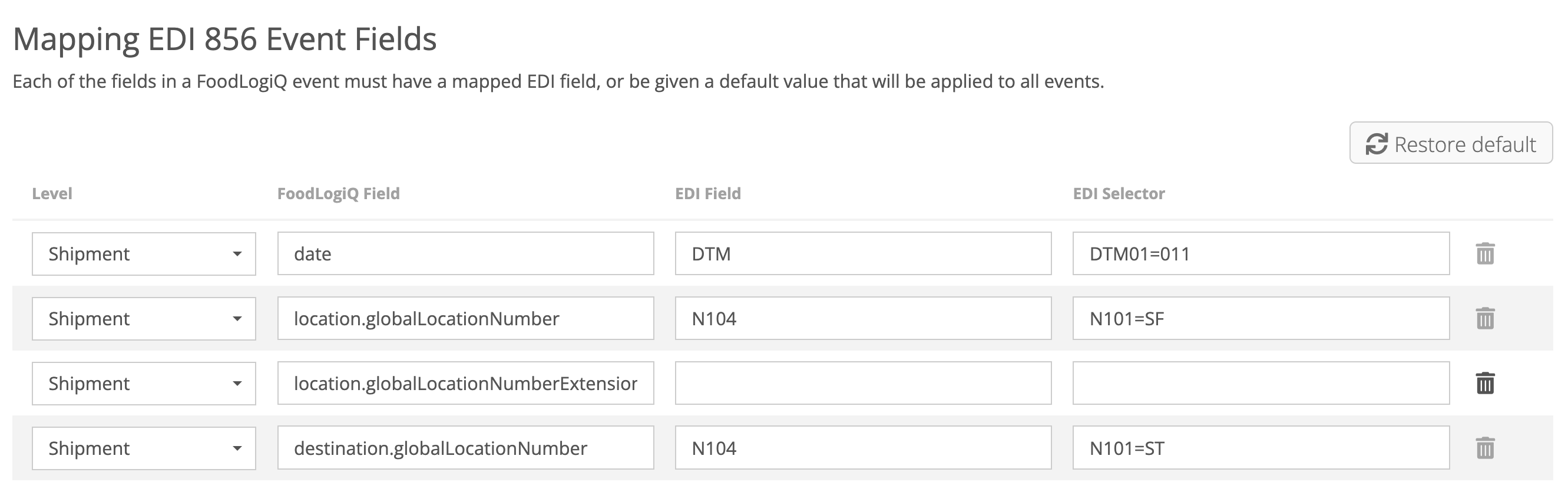 Using an EDI-856 or EDI-861 to submit Critical Tracking Events – FoodLogiQ Support